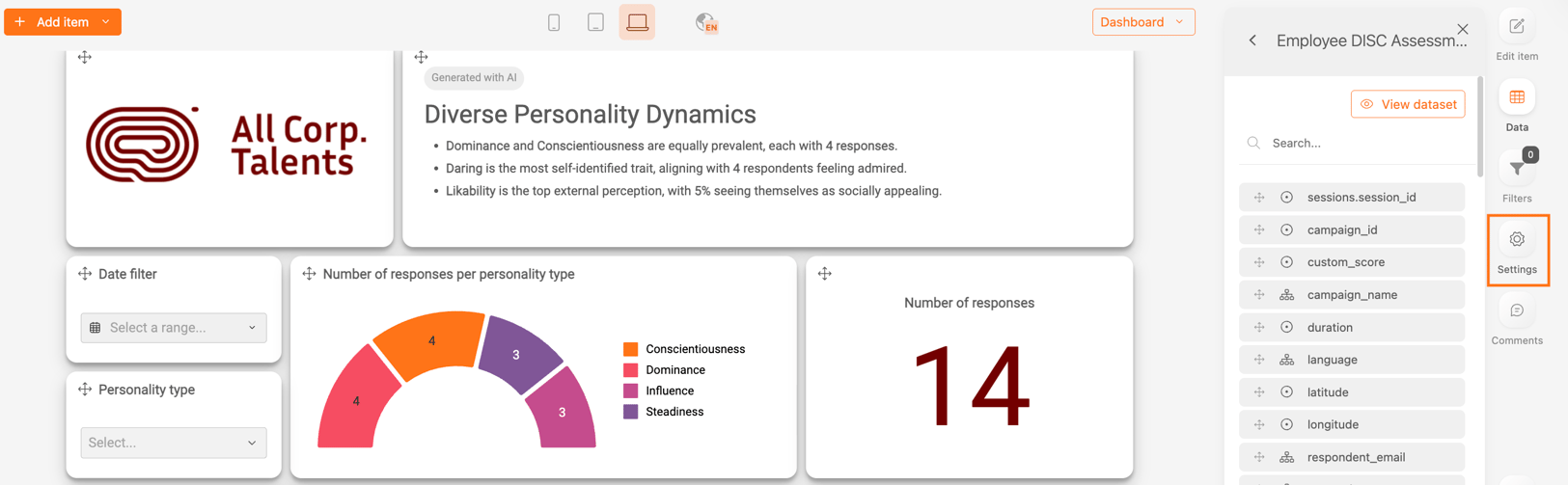 Create your first dashboard with Dashboard Builder